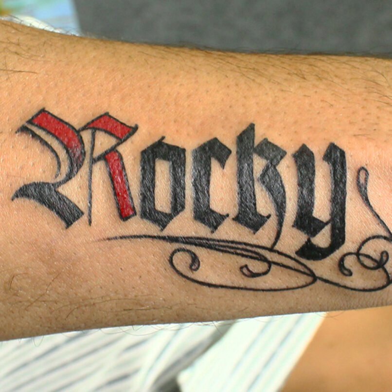 Forearm name tattoos for men | Orangetattooshop.com
