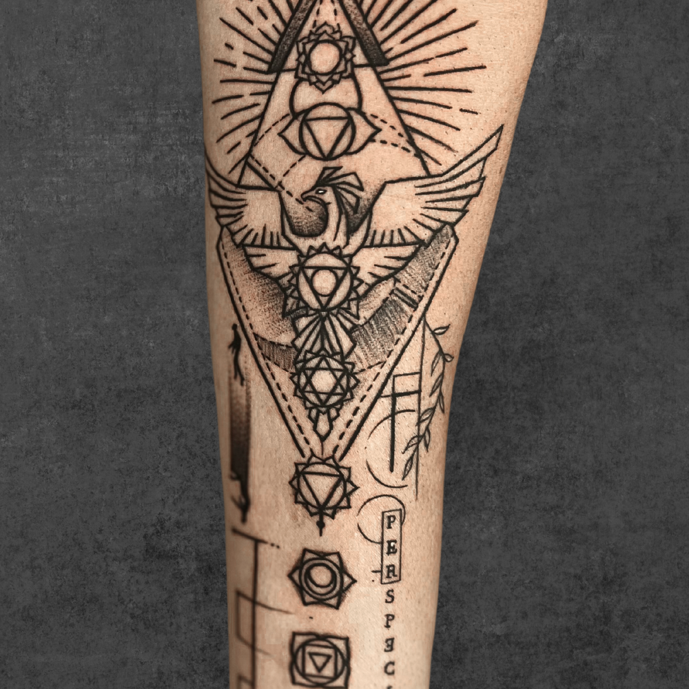 Phoenix Eye Tattoos Mystic Woman Face With Gold Ornamental Tattoo And